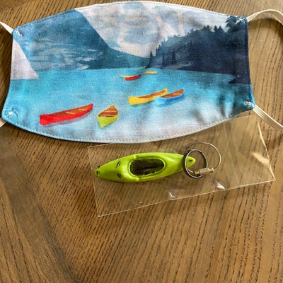 Whitewater Kayak Keychain 5 Colors Flexible Plastic PVC With Stainless ...