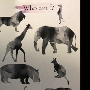 Gold SAFARI Animal Silhouette, Digital Download Watercolor Clip Art ...