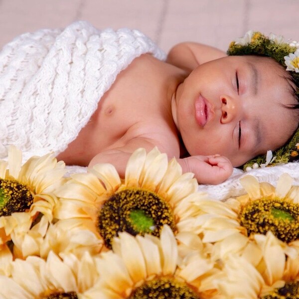 Daisy Moss Flower Crown for Newborn Photography Props Headband Tieback ...
