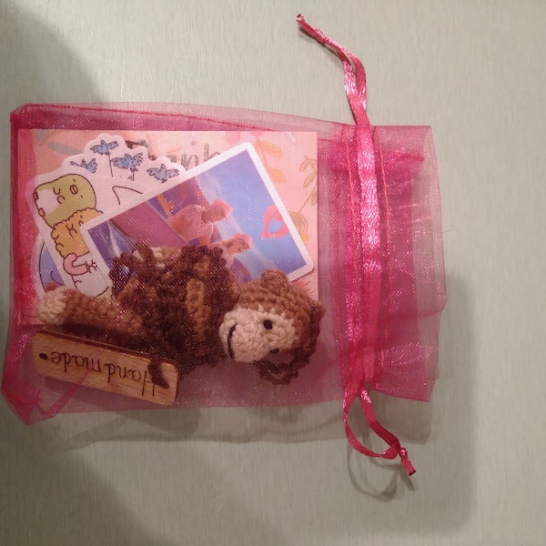 Pink Monkey Crochet, Cute Crochet Monkey, Gift Ideas, Gift for Him ...