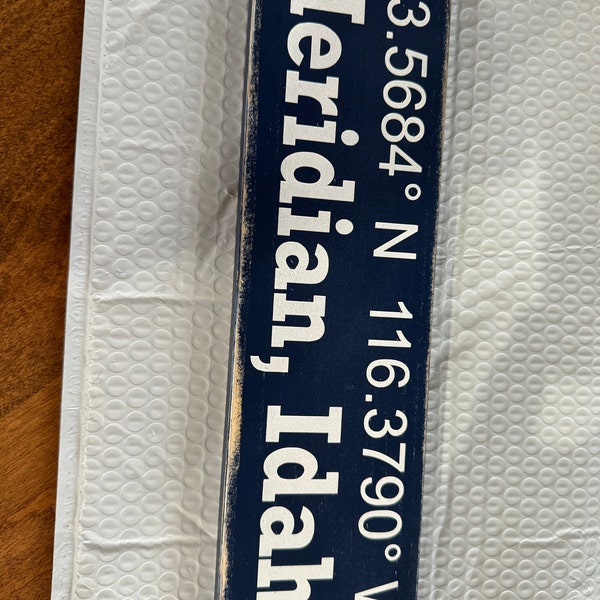 14" X 3.5" City Sign With Coordinates - Etsy
