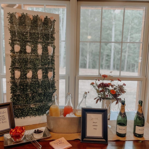 Personalized Champagne Wall Art | 16 Flute Champagne Stand | for Your ...
