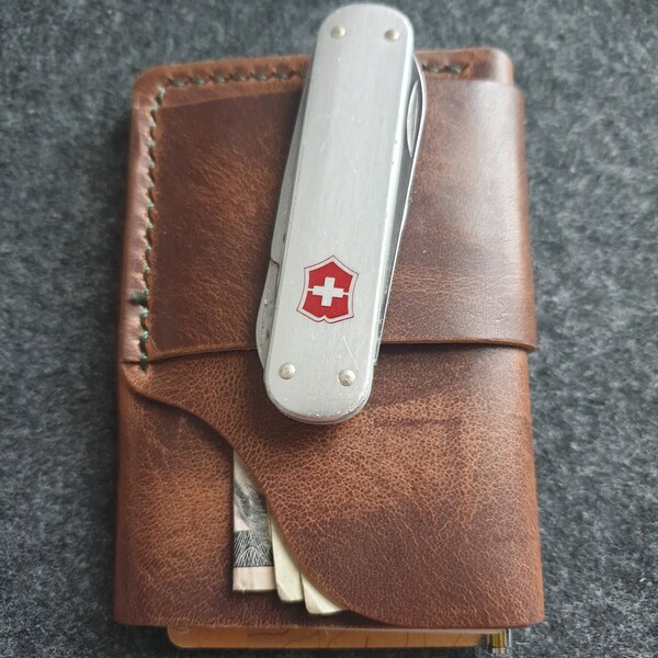 Cash Strap Wallet/ Minimalist Wallet/ Custom Leather Wallet/ Groomsman ...