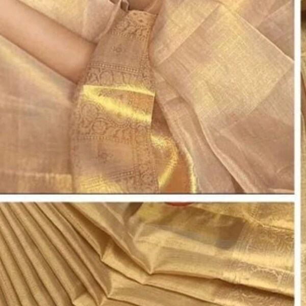 Wine Kanjivaram Brocade Silk Saree: Copper Zari Work, Indian Wedding ...