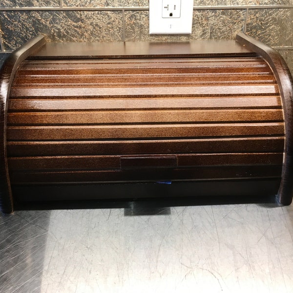 Large Bread Bin, Bread Box From Wood, Vintage Bread Box, Dark Brown ...