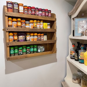 Rustic Spice Rack Wooden Spice Rack Wall Mounted Spice Rack - Etsy