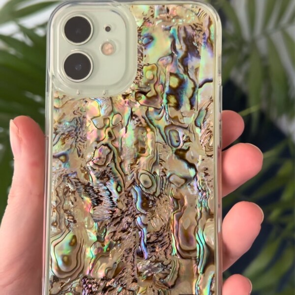 Abalone Shell Phone Case Iridescent Cover for iPhone 16 15 14 13 12 11 Pro Max /16pro/16promax ...
