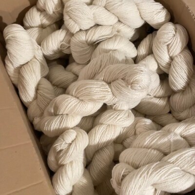 White Weaving Wool Threads 100 G. Yarn for Dyeing Lithuania Wool Yarn ...