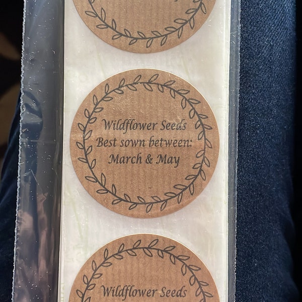 Personalised Brown Kraft Stickers 50mm Round Any Wording Customised ...