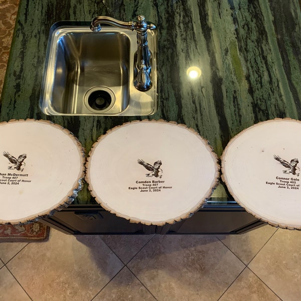 Eagle Personalized Guest Book. Court of Honor Guest Book. Natural Wood ...