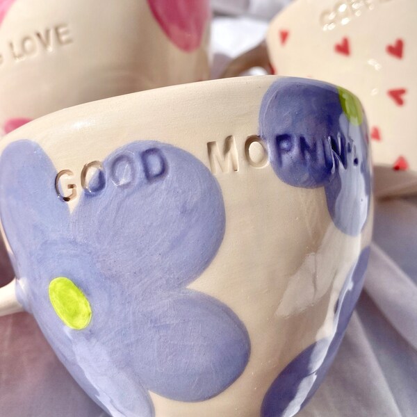 Banana Handmade and Hand Painted Ceramic Mug, Aesthetic Coffee Mug ...