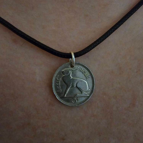 IRELAND Rabbit Coin Necklace - Pendant Charm - Irish Bunny Celtic Music ...
