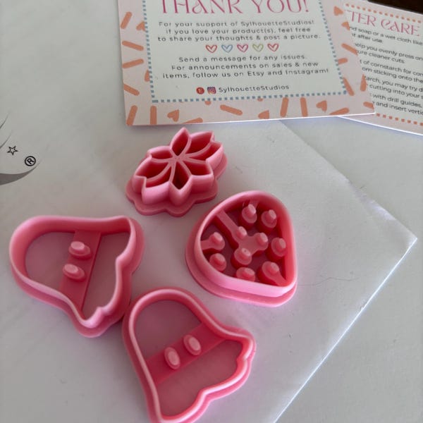 Strawberry Polymer Clay Cutter Set: Fruit & Leaf PLA Cutters - Etsy