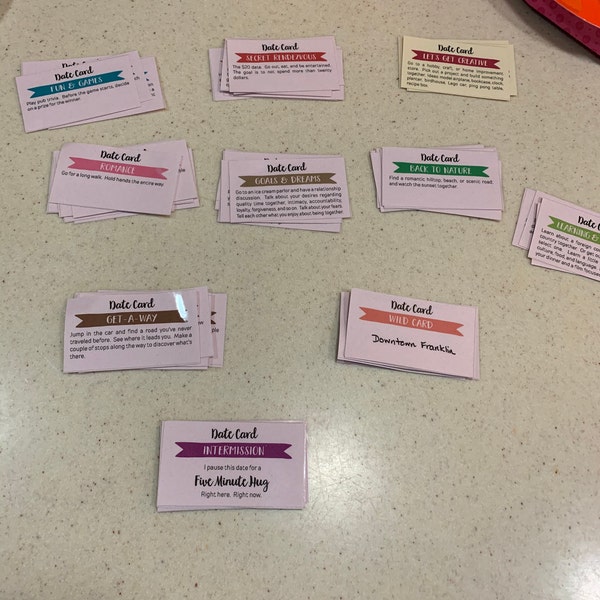 192 Date Night Idea Cards. Instant Download Printable. Fun Romantic ...
