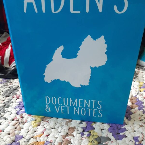 Personalised Pet Document Folder, A4 Ring Binder File, Custom Made, Vet ...