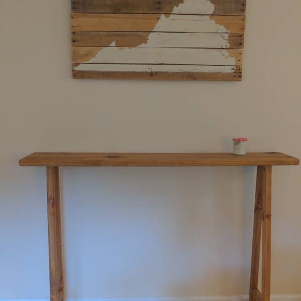 Wood Breakfast Bar | Bar Height Table | Rustic Bar Top Table | Behind ...