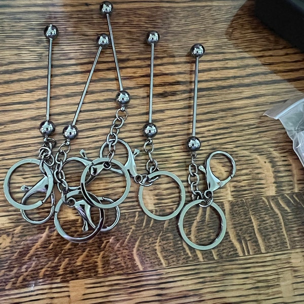 5-100pcs Metal Beadable Keychain Bar-blank - Etsy