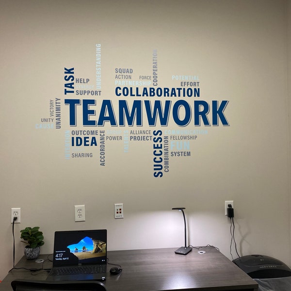 Teamwork Wall Decal, Teamwork Decal, Office Wall Art, Office Decor ...