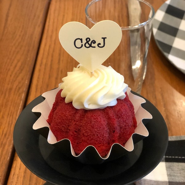 Personalized Cupcake Toppers, Kraft Heart, Succulent Favor Pick ...