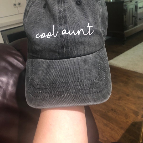 Cool Aunt Script Dad Hat, Pigment Dyed Unstructured Baseball Cap, Aunt ...