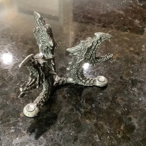 Pewter PHOENIX Rising From Flames With Red Crystal Accents - Etsy