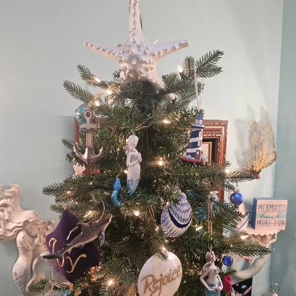 Large Starfish Coastal Tree Topper, Coastal Christmas Decor, Coastal ...