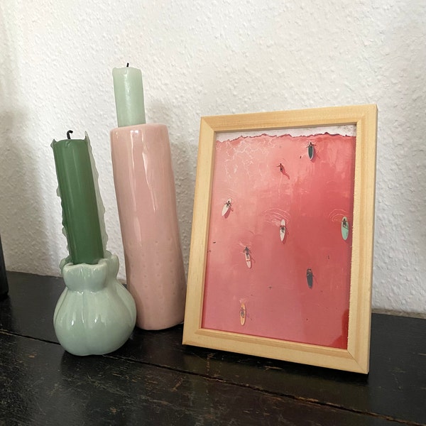 Pink Birds & Butterflies Art Print | Abstract Painting | Girl Apartment ...