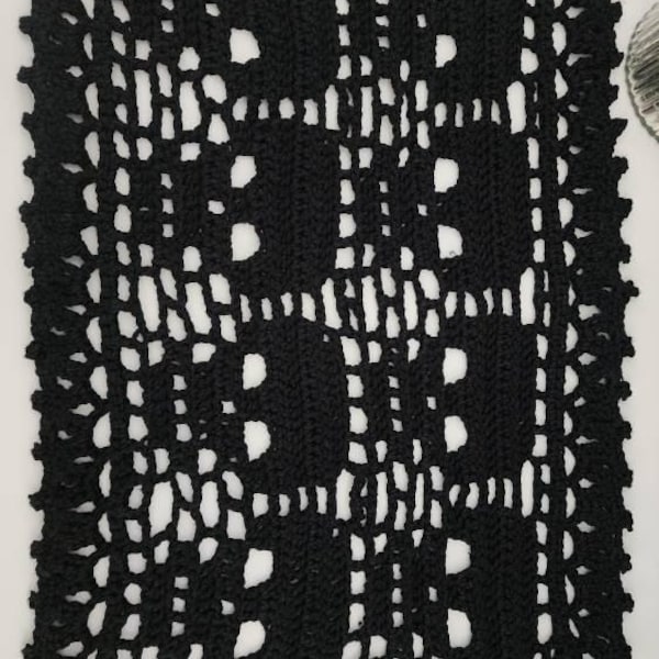 Skull Crochet Table Runner Pattern - Skeleton Crochet Doily Pattern ...