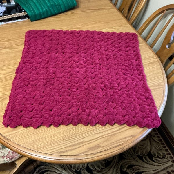 Puffy Blanket, Warm and Plush Blanket, Hand Knit Blanket, Bed Throw ...