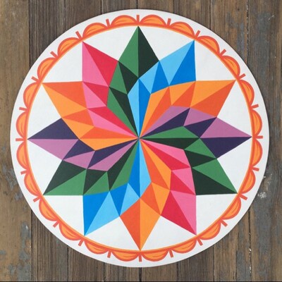 Compass Rose Hex Sign PA Dutch Style Designed for Clear - Etsy