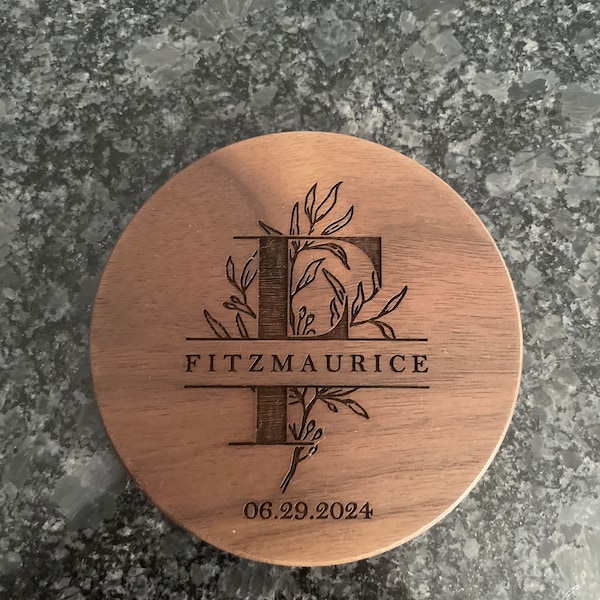 Custom Wooden Personalized Coasters Gift Set for Her | Engraved ...