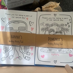 Affordable Kids Wedding Activity Box, Personalised Child Activity Pack ...