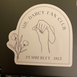 Pride and Prejudice Vinyl Sticker, Mr. Darcy Sticker, Elizabeth Bennet ...