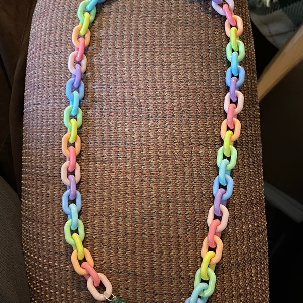 Chunky Pastel Belt Chain - for Decora/ Fairy Kei/ Pride/ Kandi ...