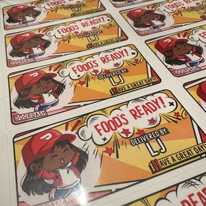 Personalized Uber Eats Labels Delivery Bag Shaped Stickers Food ...