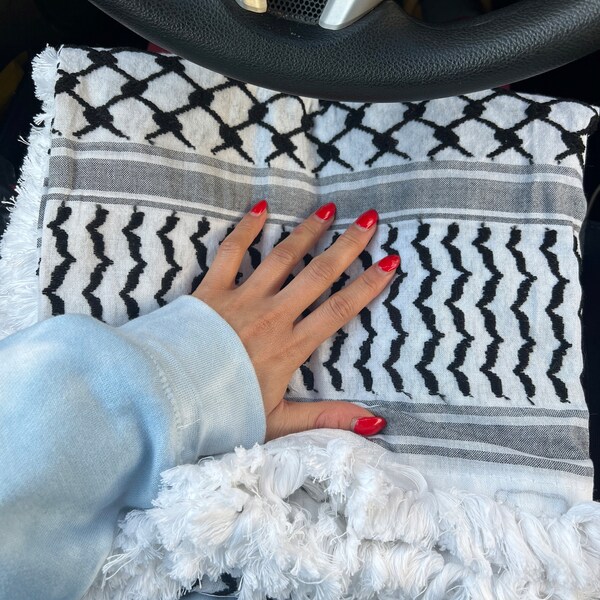 Authentic Palestinian Keffiyeh Shemagh, High Quality Hadab Hand-tied by ...