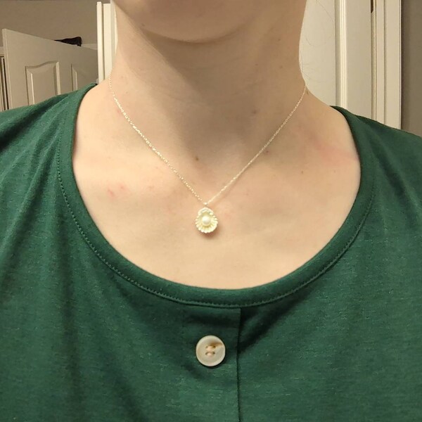 Handmade Cute Pearl Necklace With Oyster, Simple Pendant Necklace ...