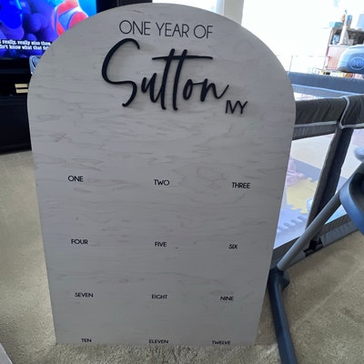 One Year of Baby Modern Arch First Birthday Sign First Birthday Display ...