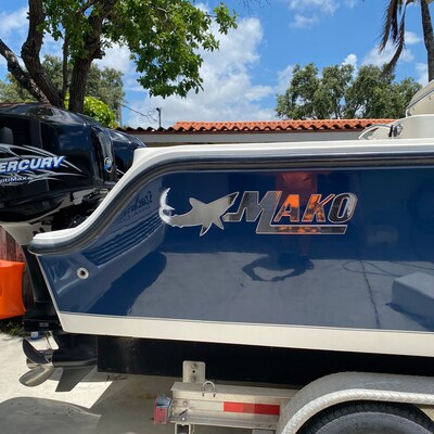 Mako Boat Emblem Domed Decals Stickers set - Etsy