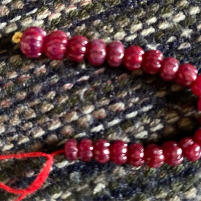 Vintage Ruby Melons , Antique Melon Cut Rondelle Rubies for Making ...