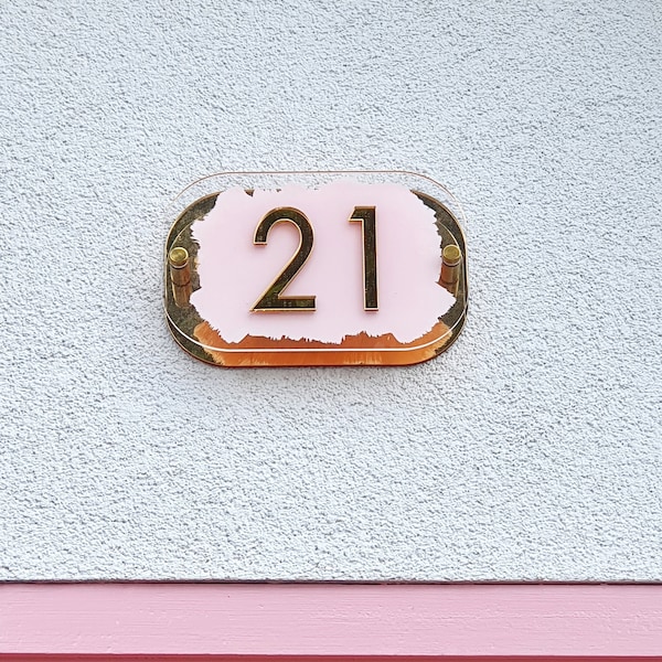 House Sign, Hand Painted Number Plaque, Personalised in Mirror - Etsy