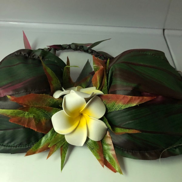 Silk Green Leaf Covered Bra Top. Perfect for Luau, Soloist, Group ...