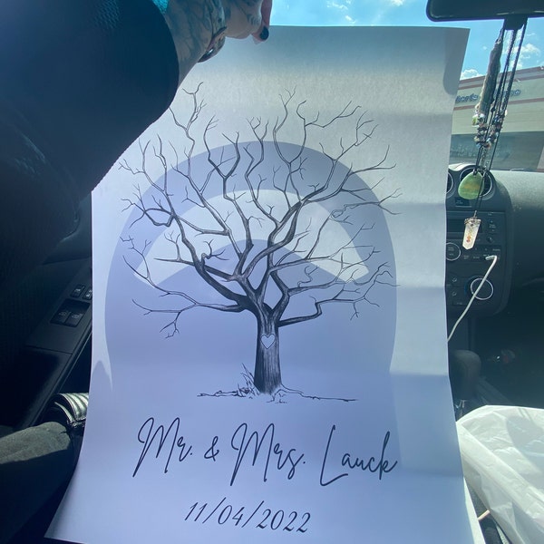 Fingerprint Tree, Printable Instant Download, Anniversary, Guest Book ...