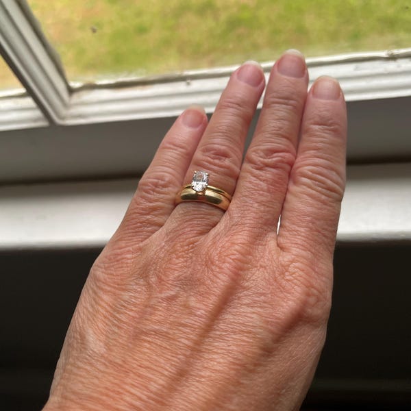 14k Gold 1CT- 1.50CT- 2CT- 3CT Oval Ring, Travel Ring, Silver Promise ...