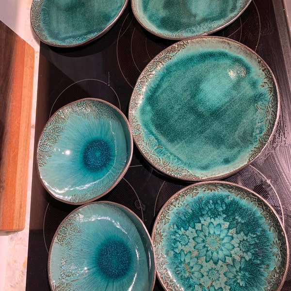 Ceramic Serving Dish Set, Modern Ceramic Dinnerware Set, Beige and ...