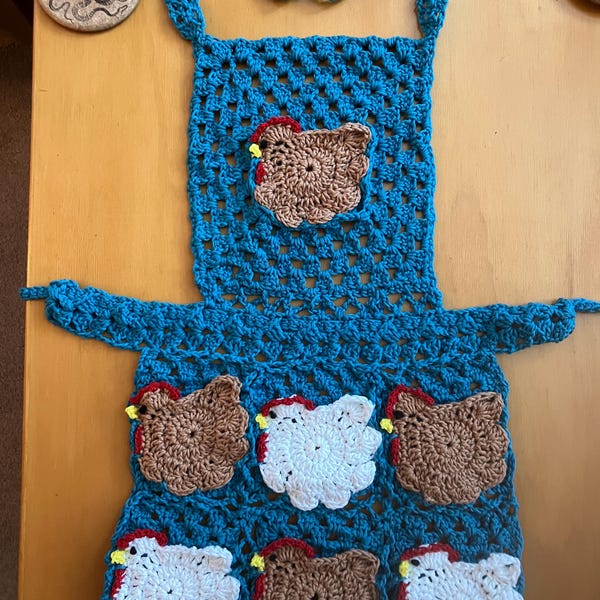 Nesting Hens Egg Gathering Apron, Crochet Pattern, No Sew, Egg Apron ...