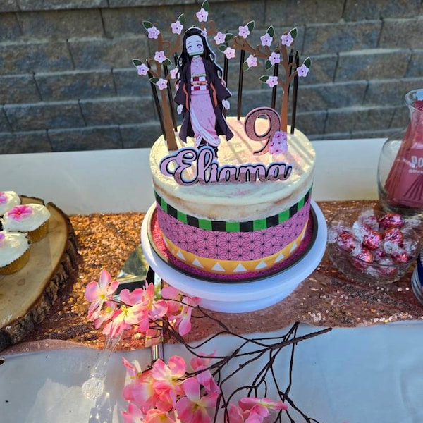 Demon Slayer Cake Topper - Demon Slayer Birthday - Demon Slayer Cake ...