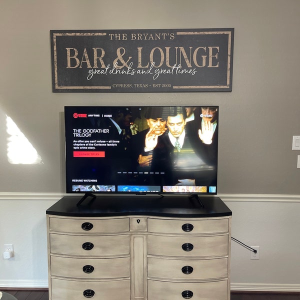Custom Bar and Lounge Sign: Personalized Home Bar Decor - Etsy