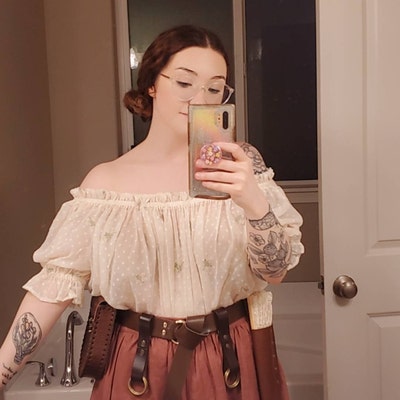 Blush Pink Linen Renaissance Skirt Long Gathered Skirt Maxi Midi Skirt ...