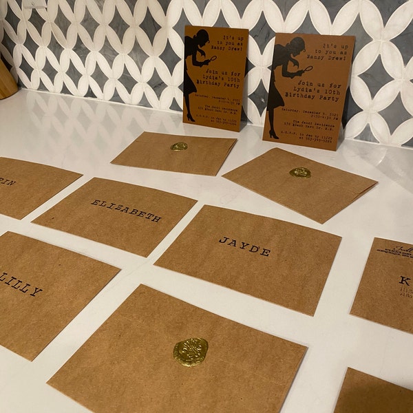 Nancy Drew Case File Birthday Party Invitation, Invite, Detective ...